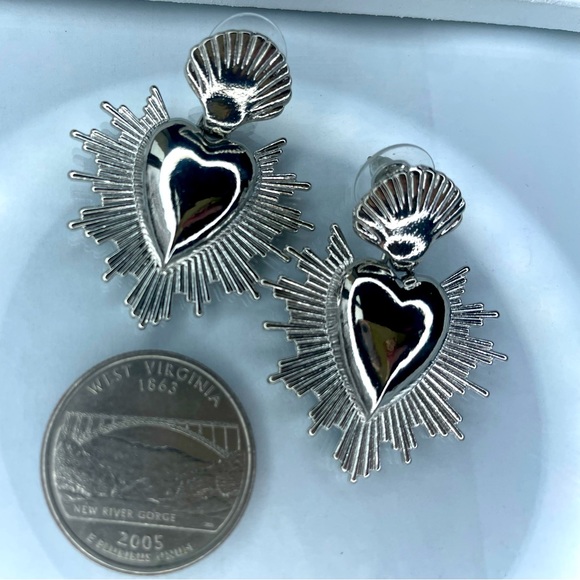 Anthropologie | Jewelry | New Silververa Heart Earrings | Poshmark